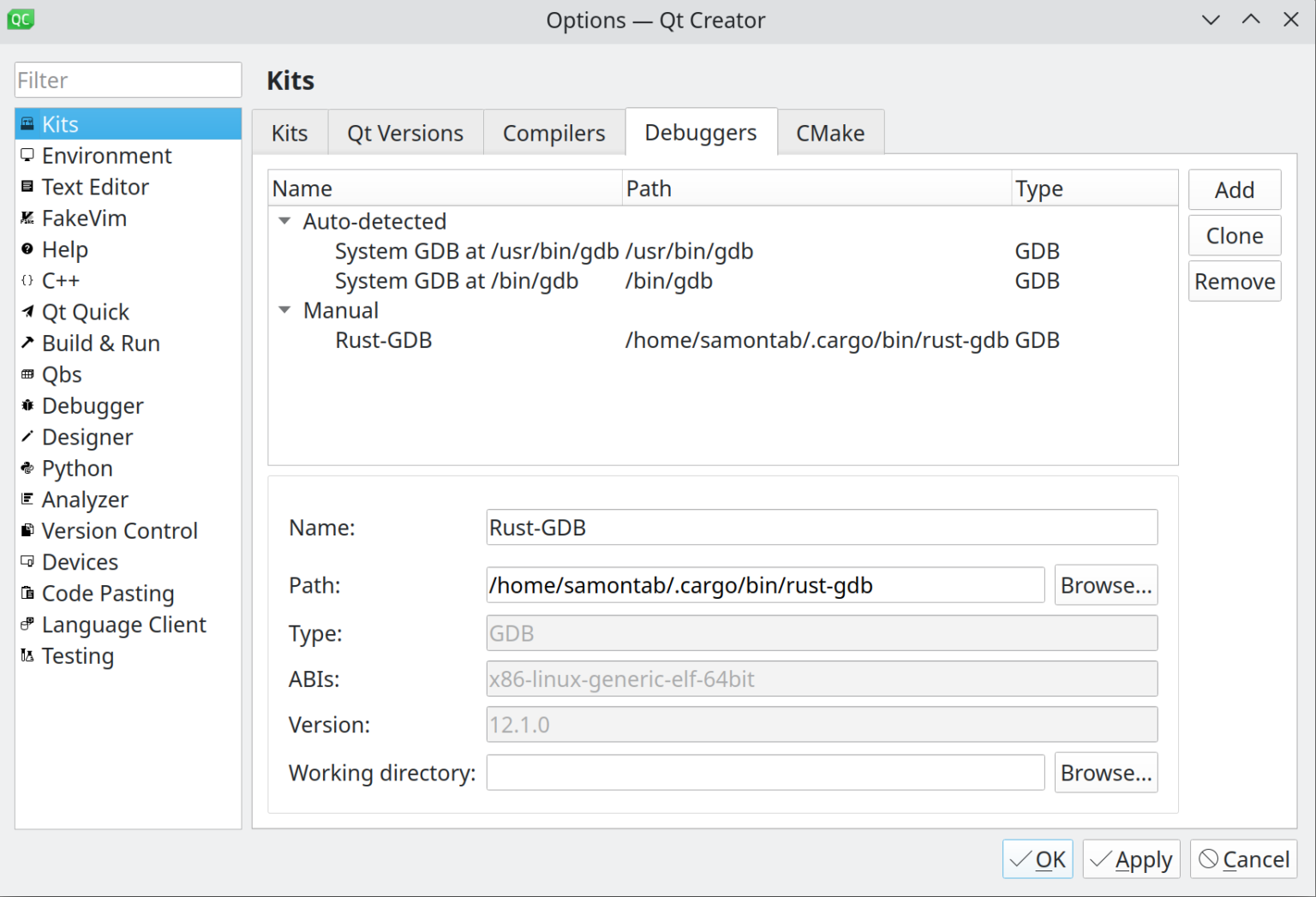 Using Qt Creator as your IDE for Rust – Sebastian Montabone